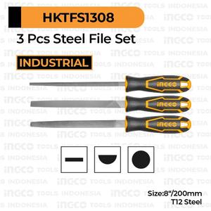 Jual INGCO KIKIR BESI SET 3 PCS STEEL FILE SET 8" 8 INCH 200 MM ...