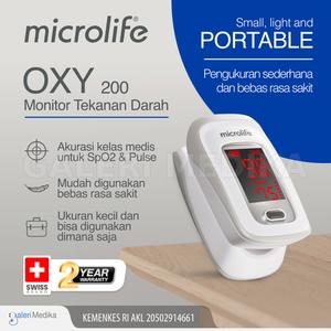 Jual Pulse Oximeter Microlife OXY 200 Alat Cek Kadar Oksigen Oksimeter ...
