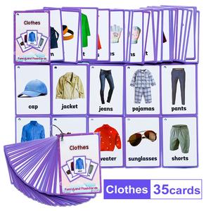 Jual Clothes Kids English Learning Words Pocket Cards Montessori - Kota ...