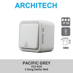 Jual ARCHITECH SAKLAR BELL OUTDOOR WATERPROOF V12 / SAKLAR BELL OB ...