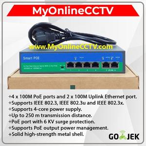 Jual POE Switch Hub Injector 4 2 10100 Port adaptor IP camera CCTV ...