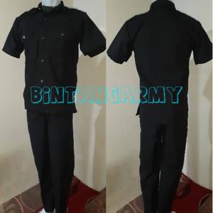 Jual Seragam Safari Pendek Hitam / Seragam Supir / Seragam Security ...