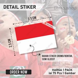 Jual (1 Paisi 75 Pcs) Stiker Pipi Merah Putih, Stiker Merah Putih ...