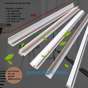 Jual Lis Plafon PVC 4m Per btg / Lis Samping Siku Sudut Penutup ...