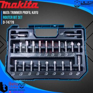 Jual Makita Router Bit Set 22 Pcs Mata Trimmer Profil Kayu 8 MM D-7477 ...