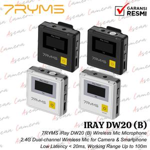 Jual 7RYMS iRay DW20 (B) 2.4G Dual-Channel Wireless Microphone for Camera - Jakarta Utara ...
