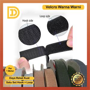 Jual Perekat kain Velkro 10cm 5cm 2cm Set Warna Hook Loop Prepetan ...