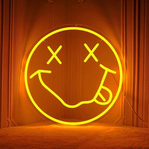 Jual Smiley Face Neon Sign Custom Emoticon Neon Led Light For Kids Gift ...