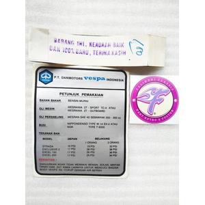 Jual sticker spesifikasi sticker detail sticker running in vespa strada ...