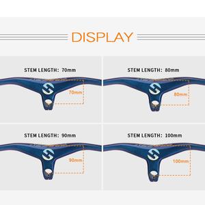 Jual Toseek Dazzle Blue Carbon Bike Mtb Integrated Handlebar And Stem ...