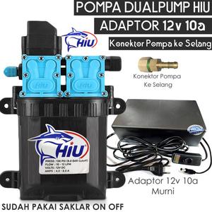 Jual Pompa air DC Hiu Dualpump + Adaptor 12V 10A + Konektor pompa ke ...