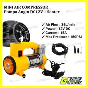 Jual Inflator Pompa Angin Ban Kompresor Angin 150PSI 12V Cyclone-Kuning ...