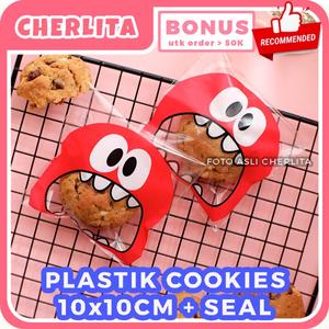 Jual kp plastik cookies lucu 10x10 perekat seal opp kue kering mooncake ...