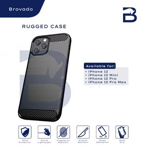 Jual iPhone 12/Mini/Pro/Pro Max Rugged Case Armor Carbon Casing Hitam ...