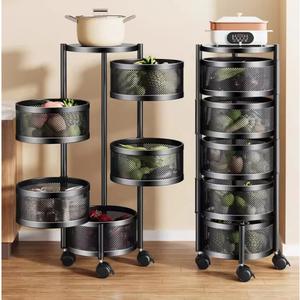 Jual Rak Troli Susun Putar Besi Rak Dapur Serbaguna Tingkat Model Bulat ...
