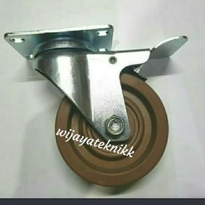 Jual Roda troli 4 inch tahan panas roda oven 4 inch 2 hidup rem 2 mati ...