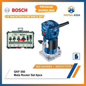 Jual Bosch GKF 550 Mesin Mini Router / Trimmer + 6 pcs Router Bit ...