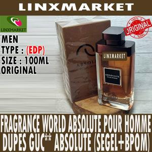Jual FRAGRANCE WORLD ABSOLUTE POUR HOMME EDP 100ML (DUPES GUC ABSOLUTE ...