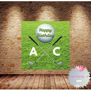 Jual Custom Backdrop Banner Spanduk Happy Birthday Golf - 1x1 m ...