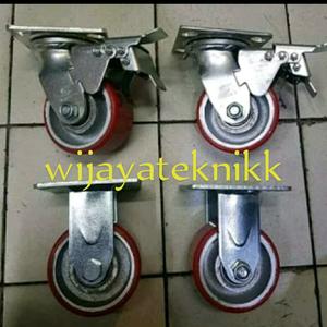 Jual Roda troli PU heavy duty 8 inchi kapasitas 1 set 2,5 ton Best ...