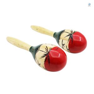 Jual Toolid 1 Pasang Mainan Alat Musik Maracas Rumba Shakers Bahan Kayu ...