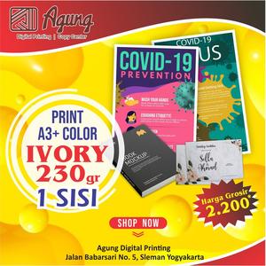 Jual KERTAS IVORY ATAU ART CARTON 230gsm ( 1 Muka ) UKURAN CETAK A3+ 32 ...