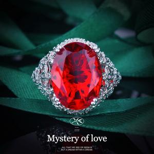 Jual Cincin Berlian Ruby Besar Desain Mesh Bawah Penuh Warna Untuk ...