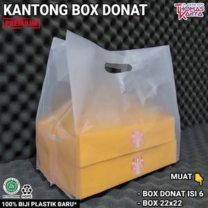 Jual Kantong Plastik Box Donat Isi 6 Kemasan Bening Dus Pizza Tas ...