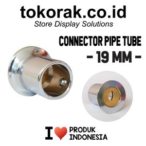 Jual CONNECTOR PIPA STAINLESS 19MM P-T KONEKTOR SAMBUNGAN PIPA BULAT 34 ...