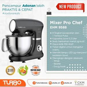 Jual Turbo Pro Chef Mixer Com EHM-9588 55 Liter1 Kg Adonan Stand Mixer ...
