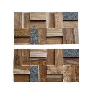 Jual Panel dinding kayu jati|Woodpanel kayu jati kombinasi batu andesit ...