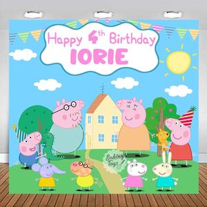 Jual Pepa Pig Backdrop Birthday Banner Flexi Ulang Tahun Berkualitas ...