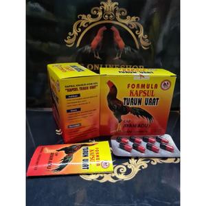 Jual 1 STRIP CAPSUL FORMULA turun urat 8butir ayam adu tarung obat ...