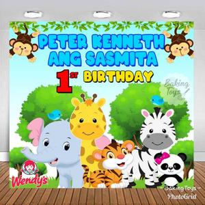 Jual Backdrop Flexi Spanduk Ulang Tahun Banner Background Birthday Anim ...