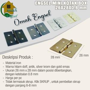 Jual Engsel mini untuk kotak box 26x28x0.8mm PT.E Engsel laci lemari ...