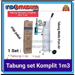 Jual Tabung Oxygen Lengkap 1m3 siap pakai - Tabung oksigen Set 1m3 ...