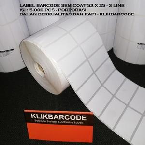 Jual Label Sticker Barcode 52x25mm Semicoated 2 Lines isi 5000Pcs klik ...