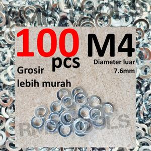 Jual M4 Ring Per Putih Besi / Ver Spring Washer Lock Galvanis M4 - Kota ...