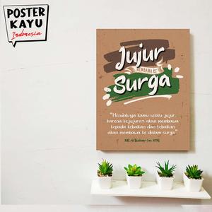 Jual Poster Kayu Indonesia jujur membawa ke surga IH10040 - Jakarta ...