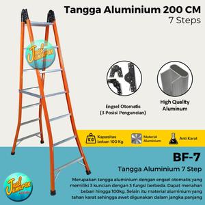 Jual Tangga Lipat aluminium 7 Step 2 Meter Tangga Alumunium 3 Kuncian ...
