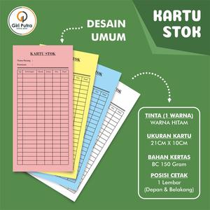 Jual NEW STOCK!!! KARTU STOK BARANG / KARTU STOK OBAT ISI 100 LEMBAR ...