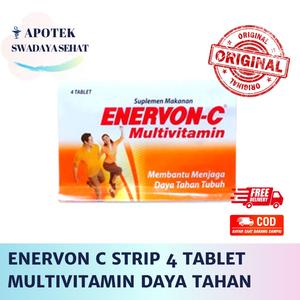 Jual ENERVON C STRIP 4 Tablet - Multivitamin Daya Tahan Tubuh - Strip ...