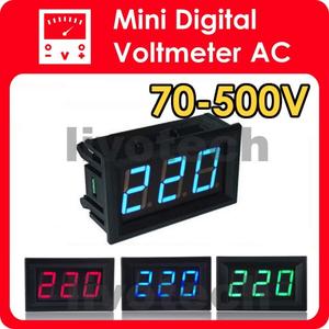 Jual Voltmeter Volt Meter AC PLN Mini Tegangan 70-500V 2 Wire Digital ...