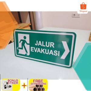 Jual Plang Papan Rambu Jalur Evakuasi Plat Aluminium 40x20cm Elegan ...
