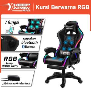 Jual Kursi Gaming Pijat Lampu Led Kursi Rexus Kursi Gaming Untuk Gamer ...