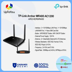 Promo TP-Link Archer MR400 AC1200 4G LTE Modem Wireless Router - MR400 ...