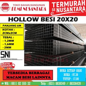 Jual HOLLOW BESI 2X2 SNI 2MM 1,2MM 1,6MM PIPA KOTAK HITAM HOLO PAGAR ...