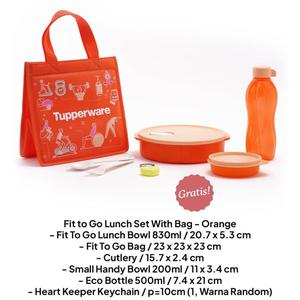 Jual TUPPERWARE FIT TO GO with Bag Lunch Box Set Kotak Bekal [A08 ...