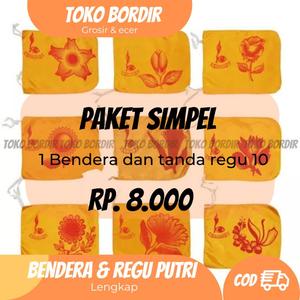 Jual paket simpel bendera regu dan tanda regu Pramuka putri / bunga ...
