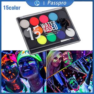 Jual [R] 15 Warna Cat Tubuh Wajah Fluorescent Face And Body Painting ...